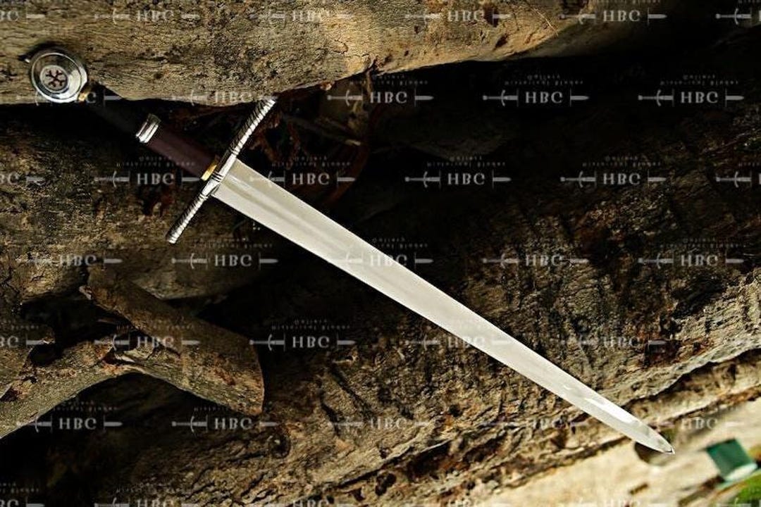 Handmade Medieval Knight's Templar Sword – 37" D2 Steel, Leather Sheath ...
