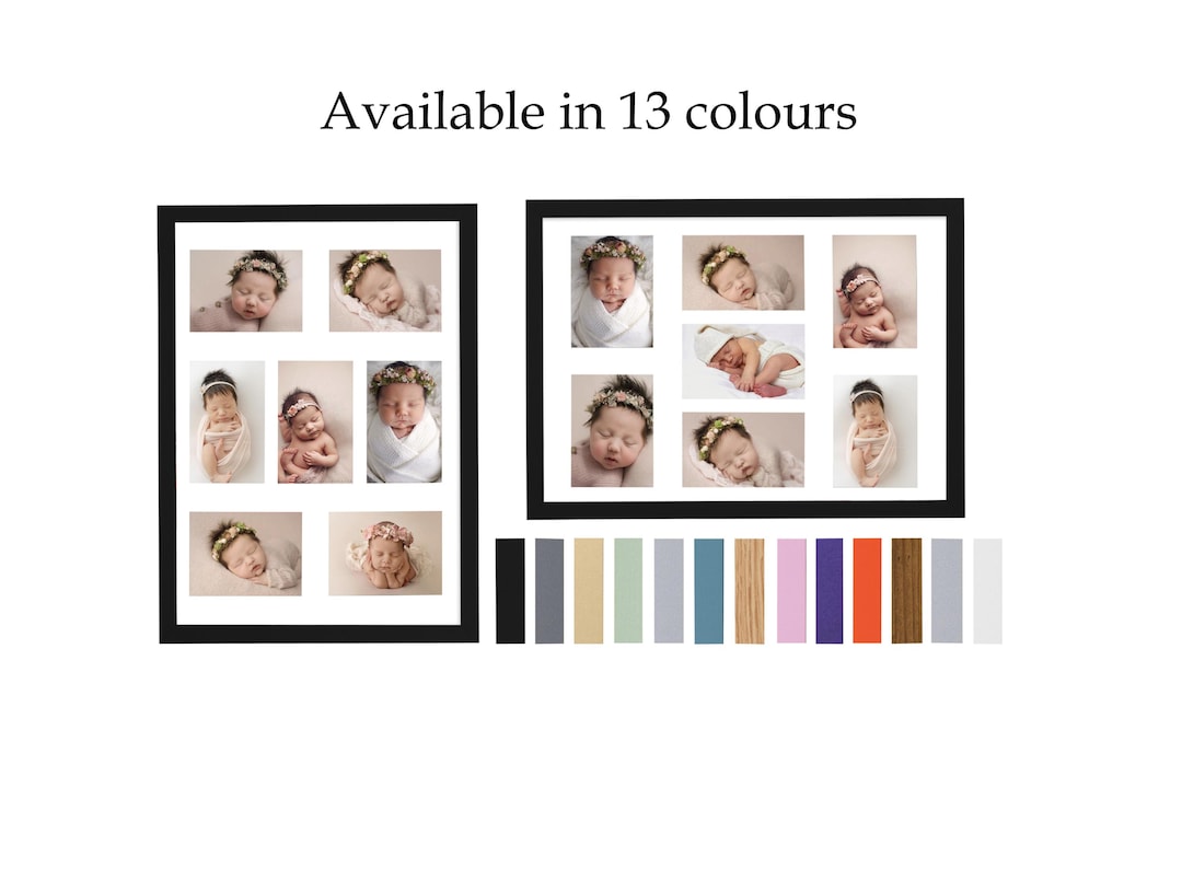 Custom Multi-aperture Photo Frame for 7 Photos (6x4") – 13 Colours ...