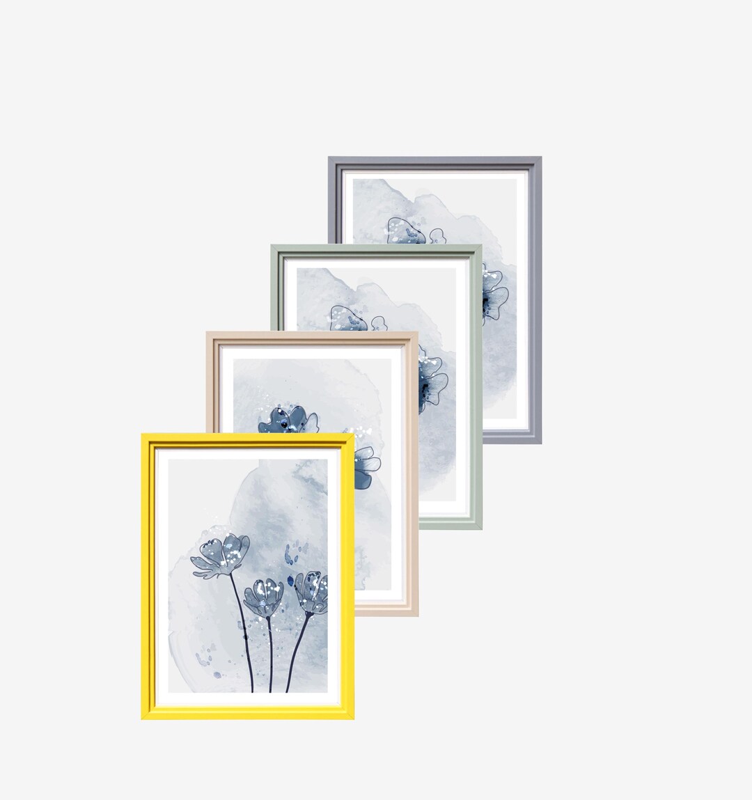 A4 Yellow Picture Frame Step Style Photo Frame Home Decor Frame Wall ...