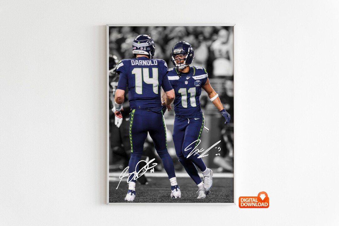 Jaxon Smith-njigba Poster, Sam Darnold Poster, Signed Football Poster ...
