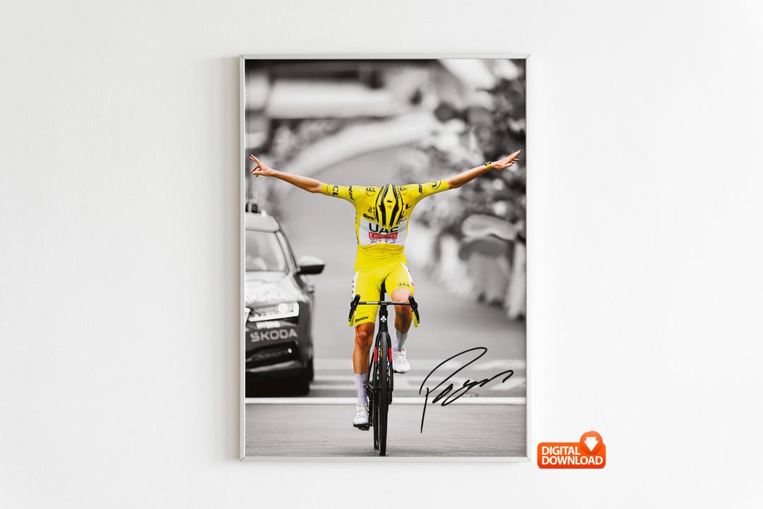 Tadej Pogacar Poster, Cyclist Signed Photo, Digital Poster - Etsy