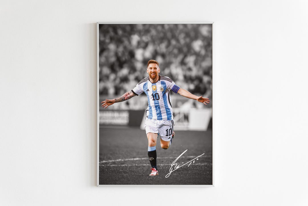 Lionel Messi Poster World Cup Soccer Legend Signed Football Poster ...