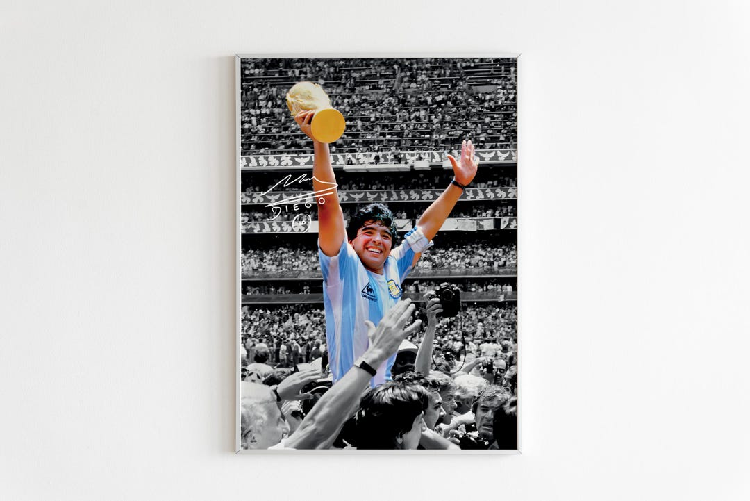 Diego Maradona Poster, Legend Signed Football Poster, Digital Download ...