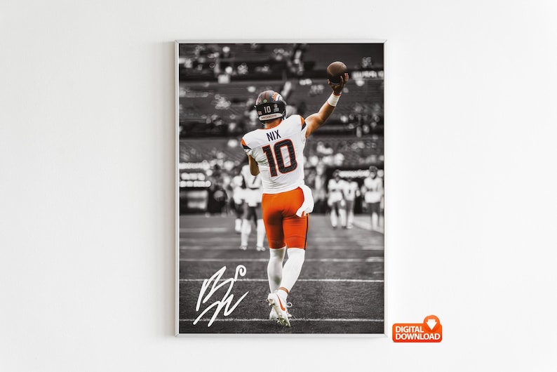 Bo Nix Poster, Signed Football Poster, Digital Download - Etsy