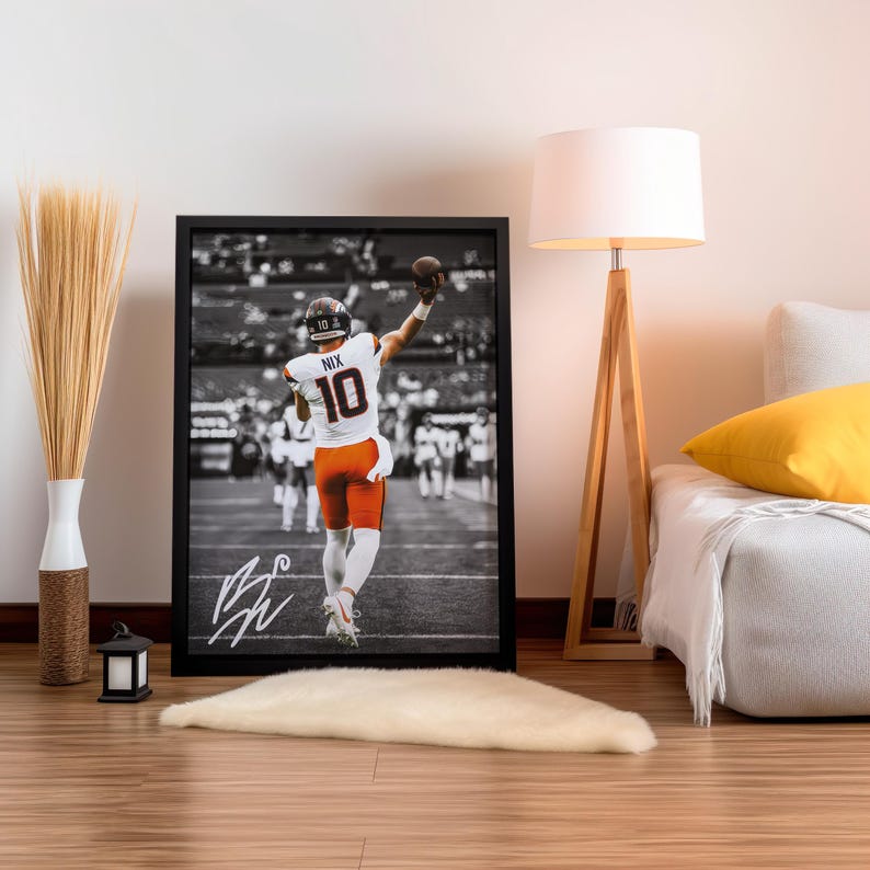 Bo Nix Poster, Signed Football Poster, Digital Download - Etsy