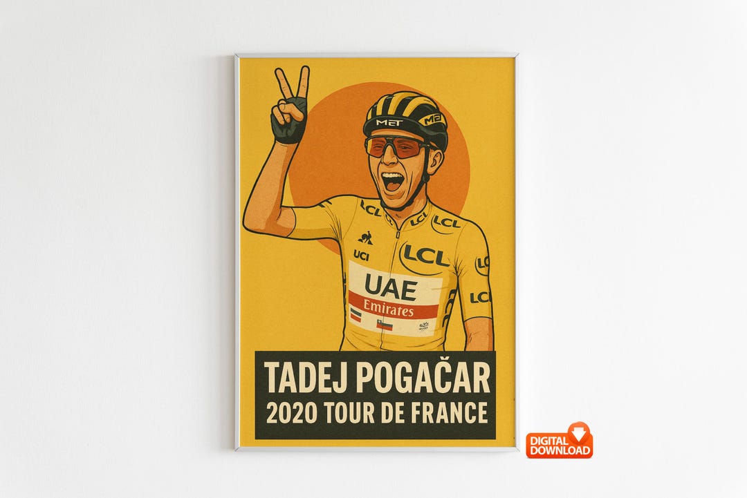 Tadej Pogacar Poster, Cycling Champion Bedroom Decor, Wall Art, Home ...