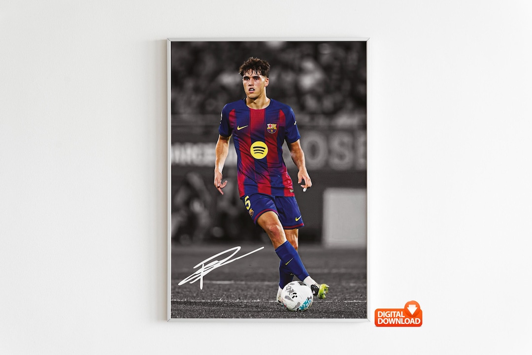 Pau Cubarsi Poster, Signed Football Poster, Digital Download - Etsy