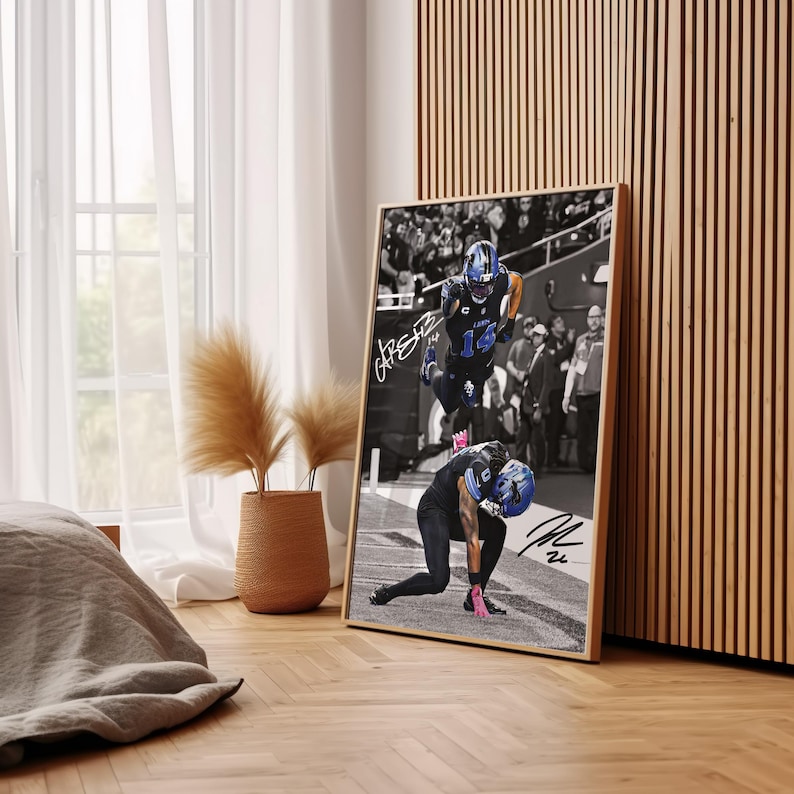 Amon-ra St Brown Poster, Jahmyr Gibbs Poster, Signed Football Poster ...