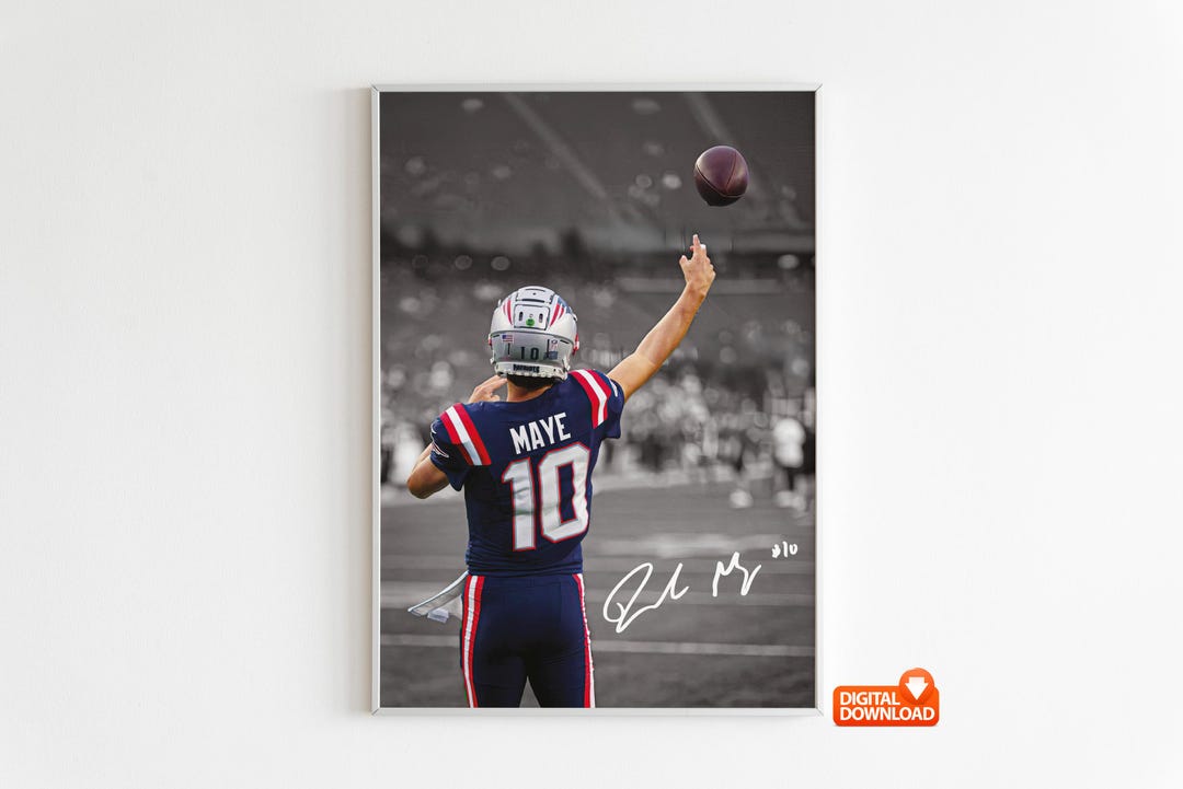 Drake Maye Poster Signed Football Poster, Digital Download - Etsy
