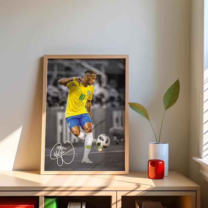 Neymar Poster Signed Football Poster, Digital Download - Etsy