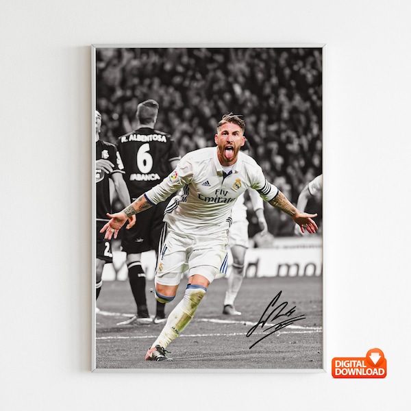 Sergio Ramos Drawing - Etsy UK
