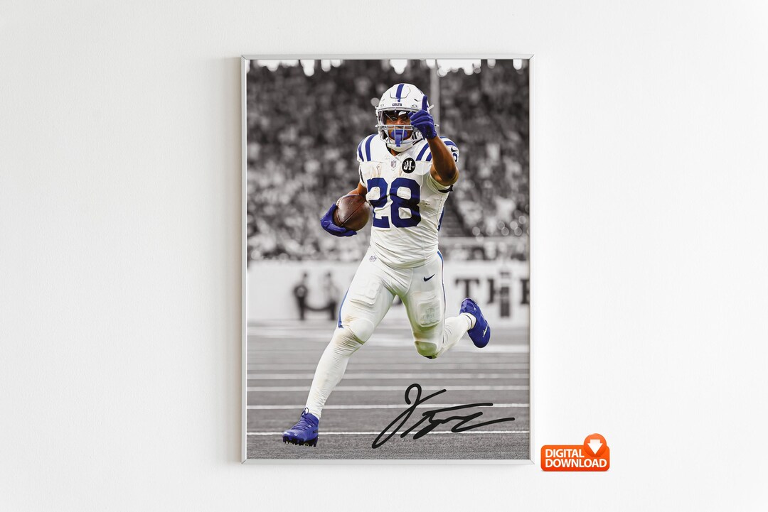 Jonathan Taylor Poster, Signed Football Poster, Digital Download ...