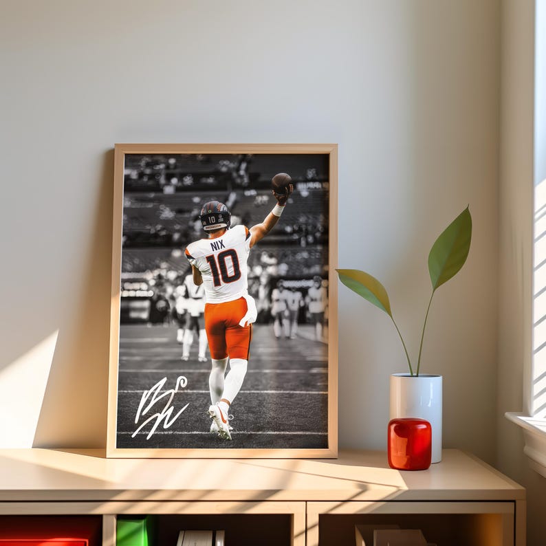 Bo Nix Poster, Signed Football Poster, Digital Download - Etsy