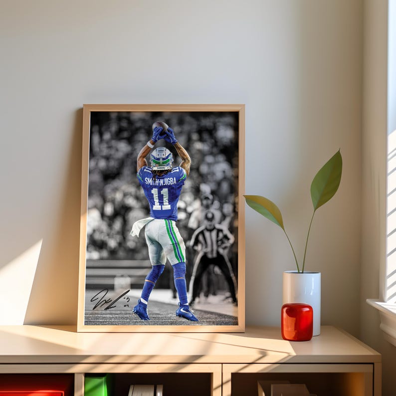 Jaxon Smith-njigba Poster, Signed Football Poster, Digital Download ...
