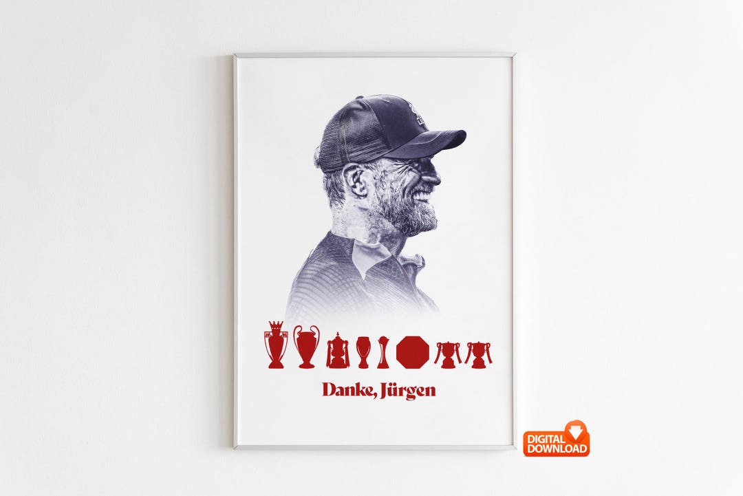 Jurgen Klopp Poster Bedroom Decor, Wall Art, Home Decor, Sports Poster ...