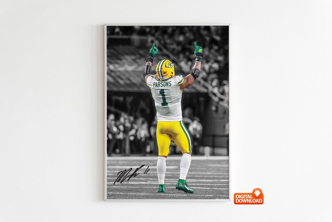 Micah Parsons Poster, Signed Football Poster, Digital Download - Etsy