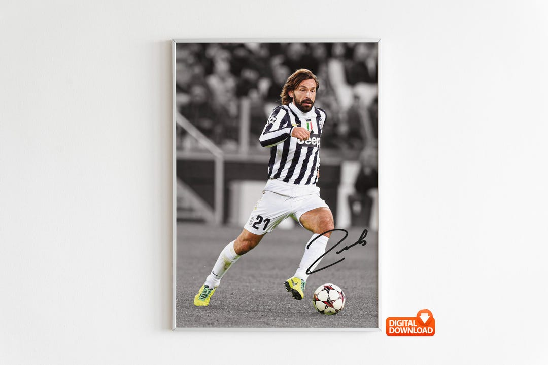 Andrea Pirlo Poster, Poster Signed Football Poster, Digital Download - Etsy