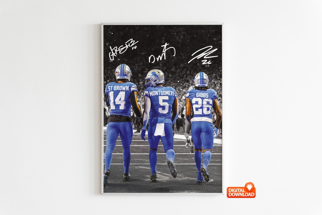 Amon-ra St Brown Poster, David Montgomery Poster, Jahmyr Gibbs Poster ...
