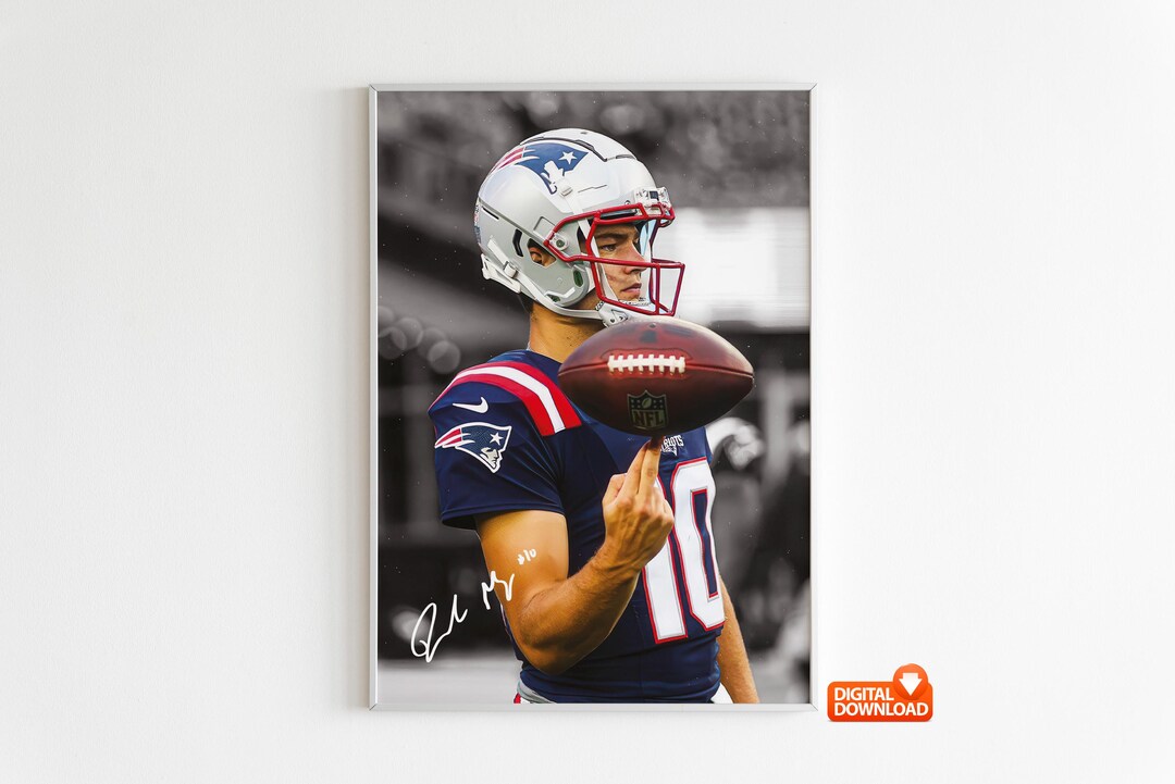 Drake Maye Poster, Signed Football Poster, Digital Download - Etsy