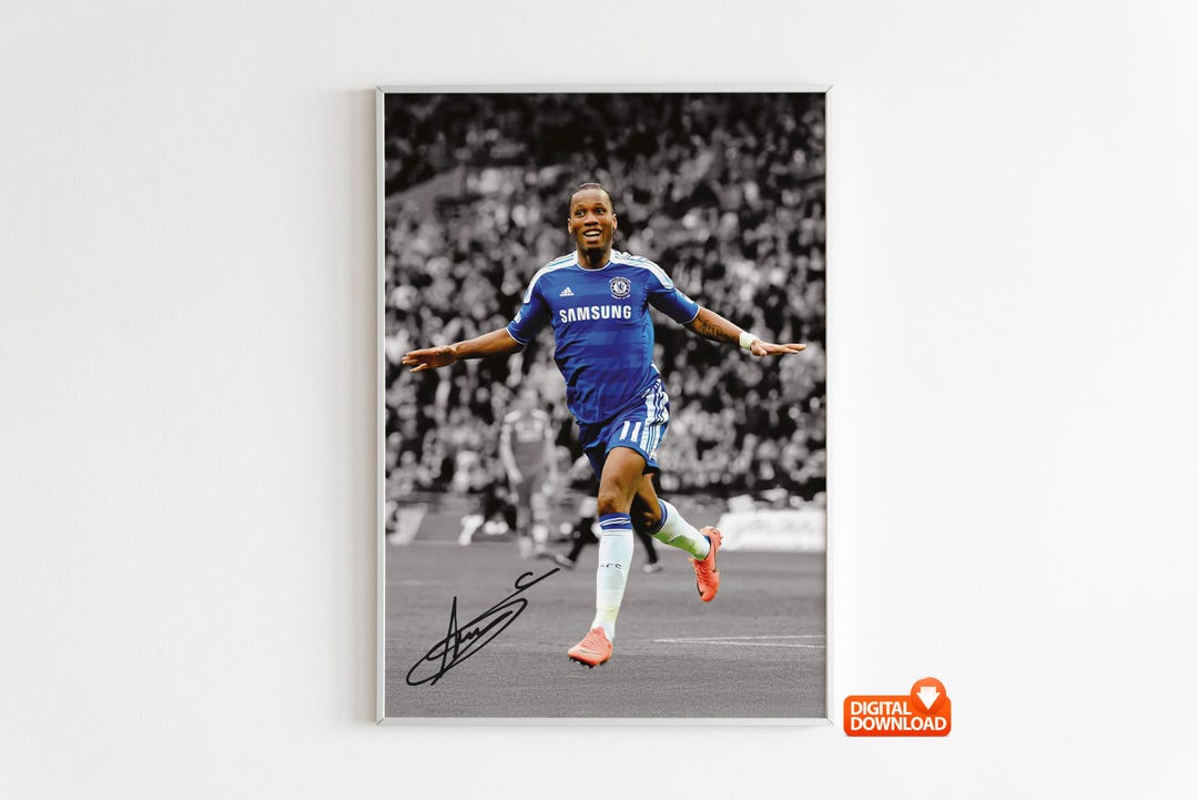 Didier Drogba Poster, Bedroom Decor, Wall Art, Home Decor, Sports ...