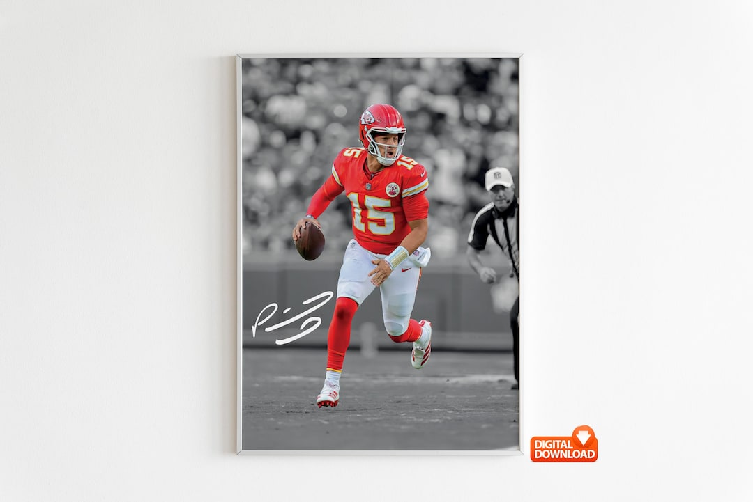 Patrick Mahomes Poster, Signed Football Poster, Digital Download ...