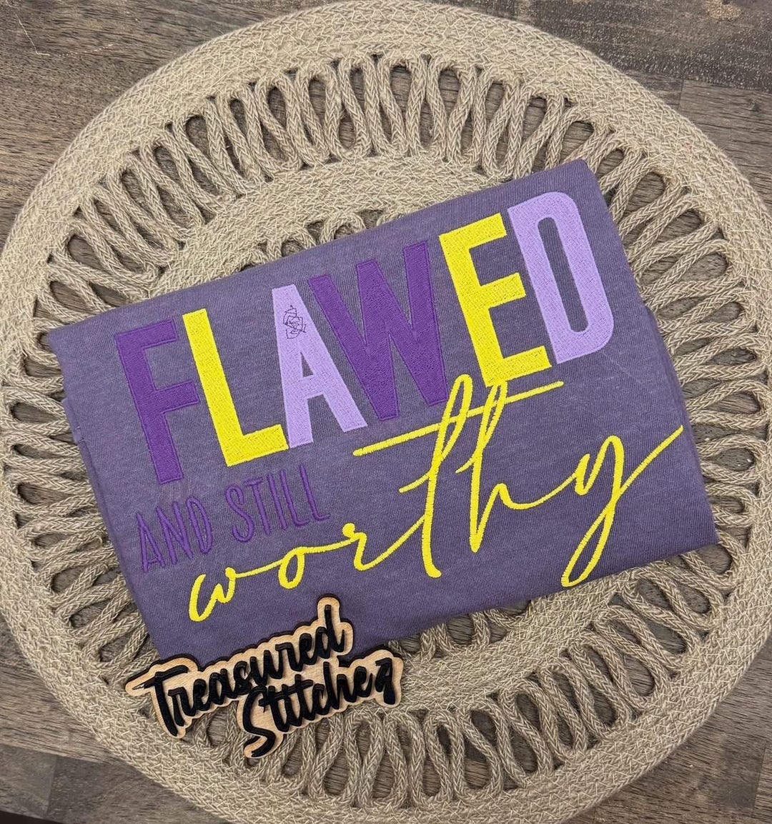 Flawed And Still Worthy Embroidery Design Mental Health Positivity Art