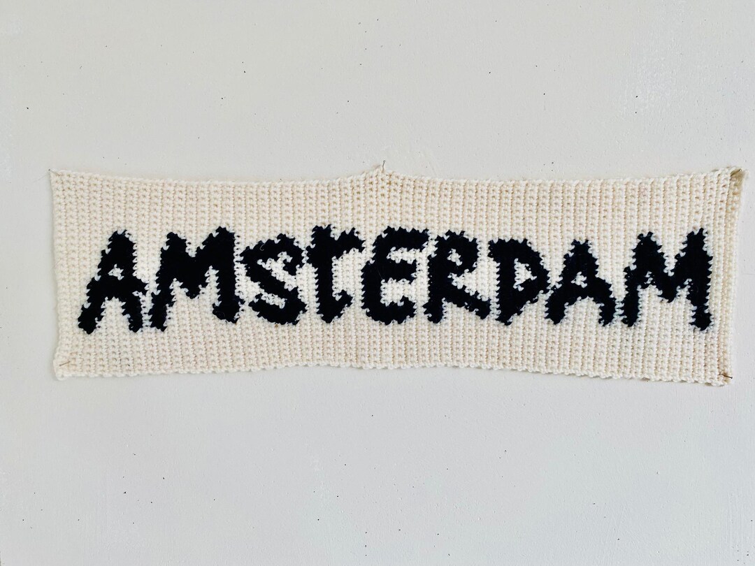 Crochet Pattern Amsterdam Graffiti Small Pillow, Part of an Amsterdam ...