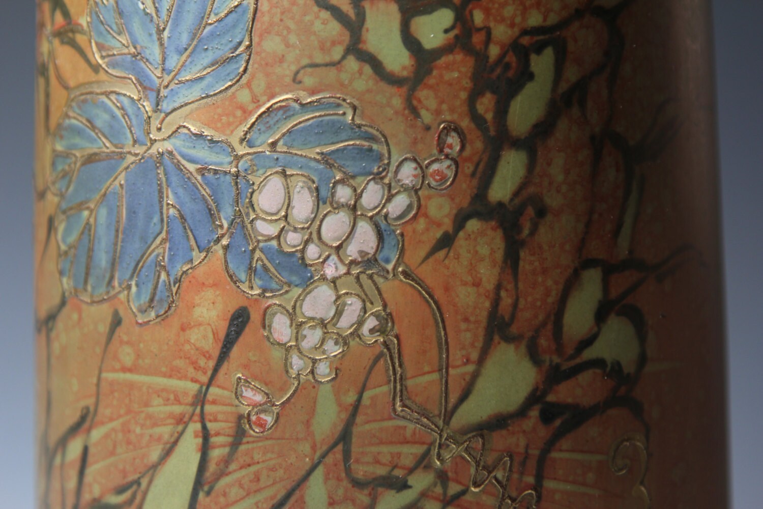 Large Moriage Ceramic Vase - Hand Painted Royal Nishiki Nippon - Grape ...