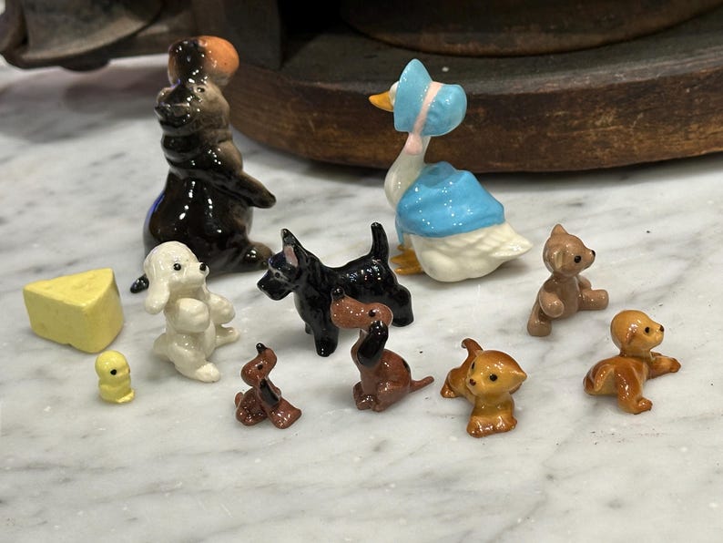 Miniature Ceramic Animal Figurines - Hagen Renaker Vintage 1980's ...