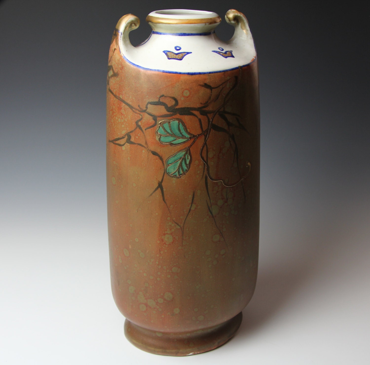 Large Moriage Ceramic Vase - Hand Painted Royal Nishiki Nippon - Grape ...
