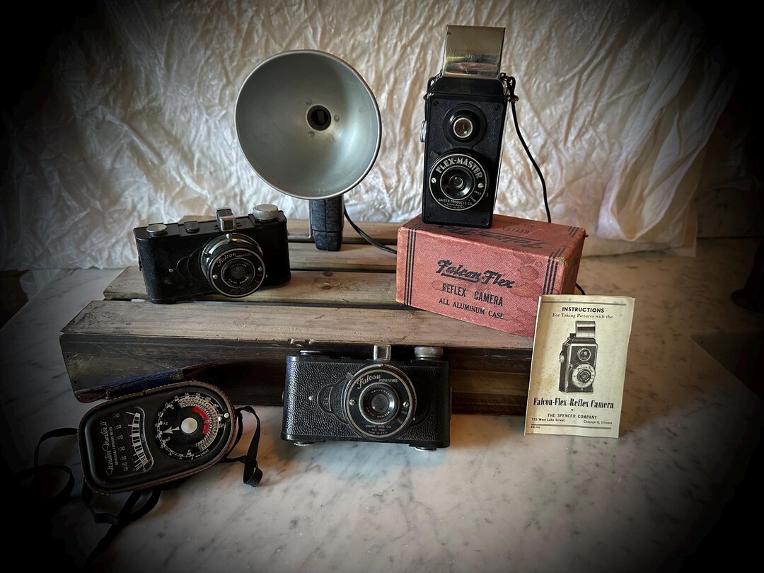 Vintage 1930s Falcon Camera Display Lot – Weston Meter & Ansco Flash - Etsy