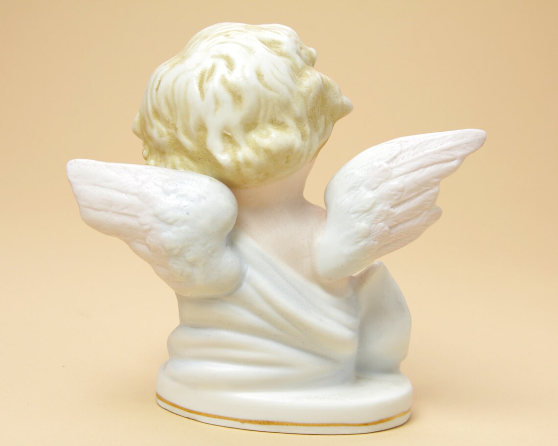 Vintage Lefton Cherub With Flowers KW1415R Ceramic - Etsy