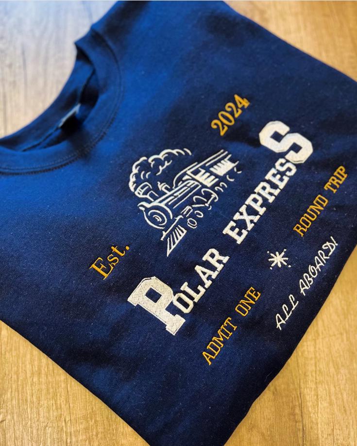 Polar Express Christmas Embroidered Sweatshirt, Polar Express Hoodie ...