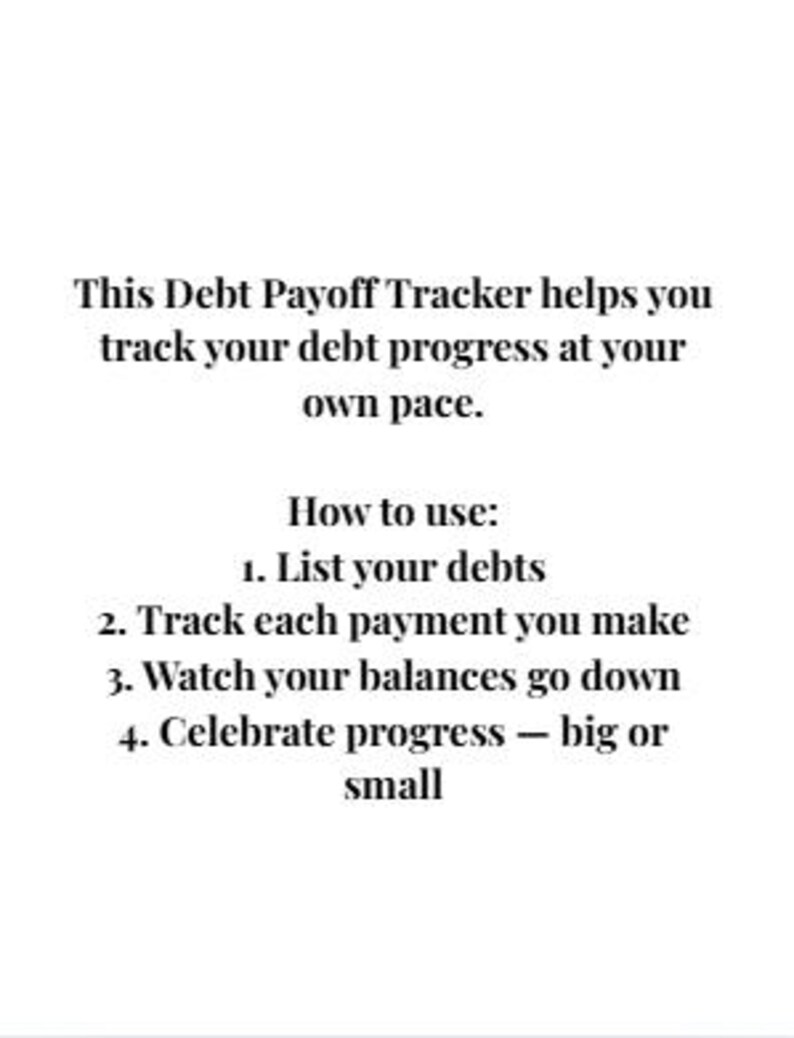 Debt Payoff Tracker Printable PDF - Etsy