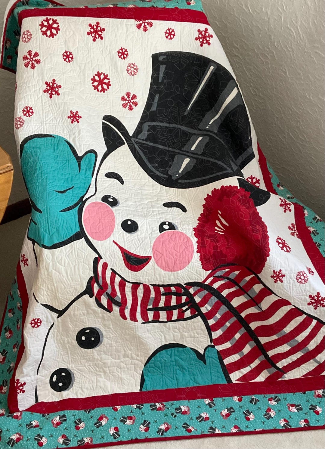 Snowman Cuddle Quilt - Etsy