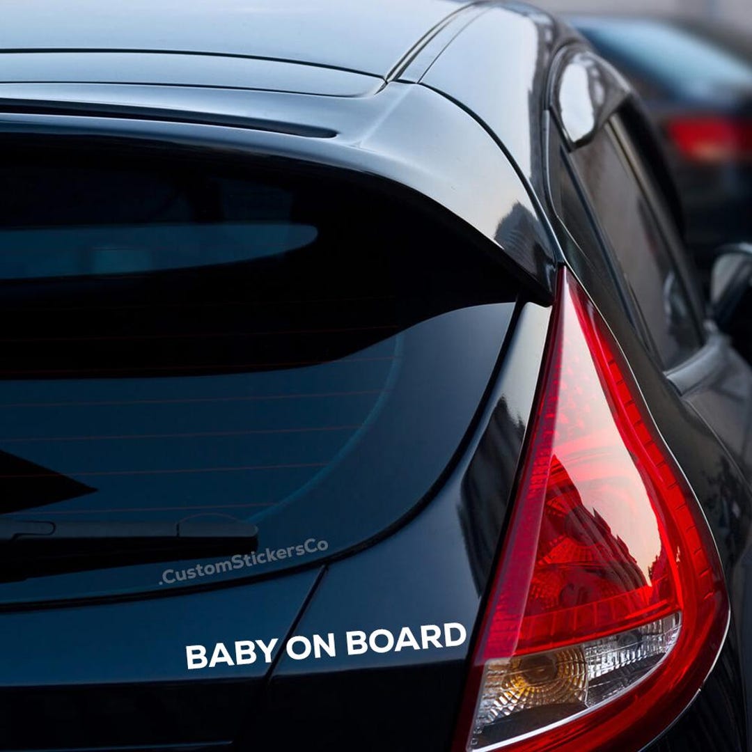 BABY ON BOARD Simple Square Design Car Window Bumper Vinyl Decal ...