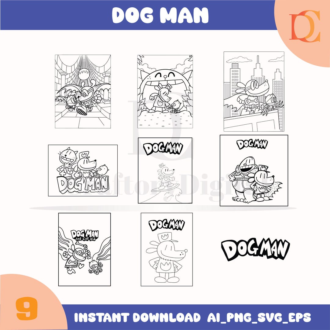 Dog Man Svg and Png Bundle Files for Cricut Sublimation, 2025 Party ...