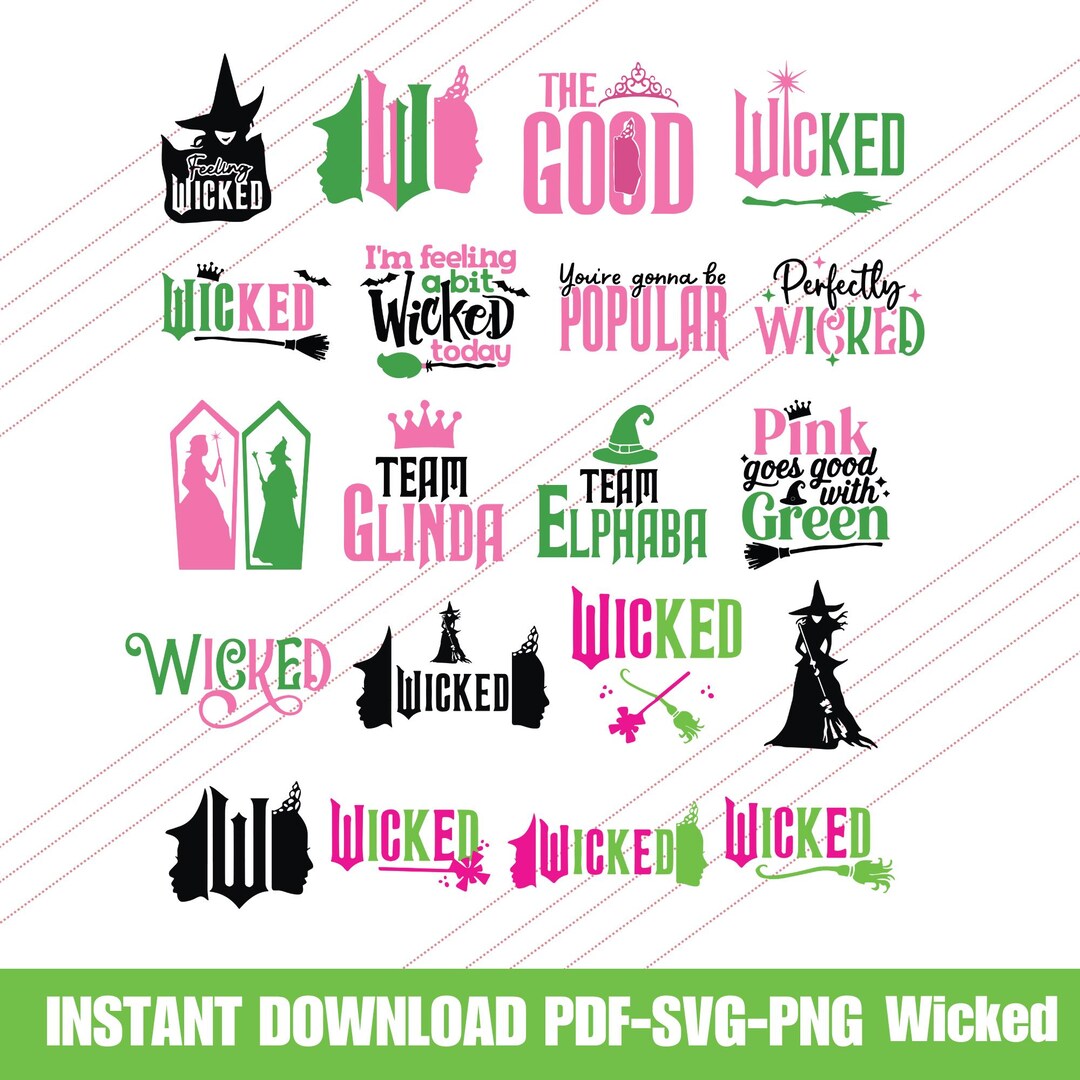 Wicked SVG Bundle, Wicked Movie 2024 PNG, Changed for Good SVG, Witch ...