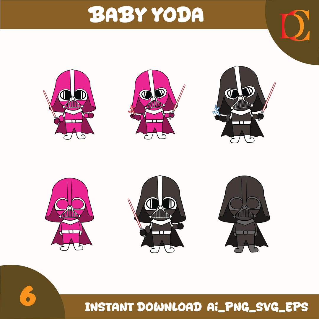 Star Wars Bundle SVG Files, Chibi Star Wars Clipart, Lightsaber ...