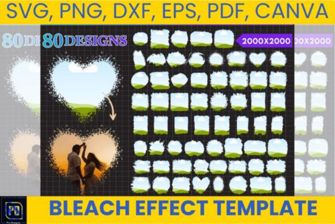 Bleach Effect Canva Template Bundle, 80 Bleach Photo Effects, Editable ...