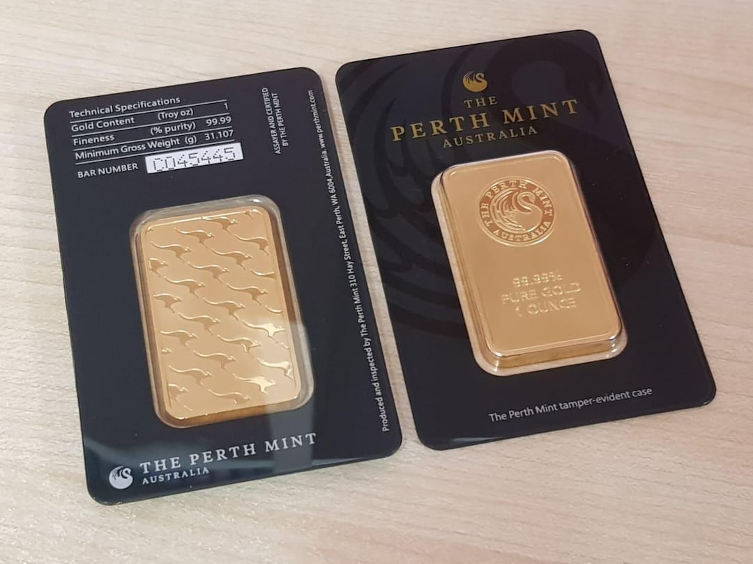 Perth Mint Bar 1 Ounce Gold Plated / Gold Bar Plated C - Etsy
