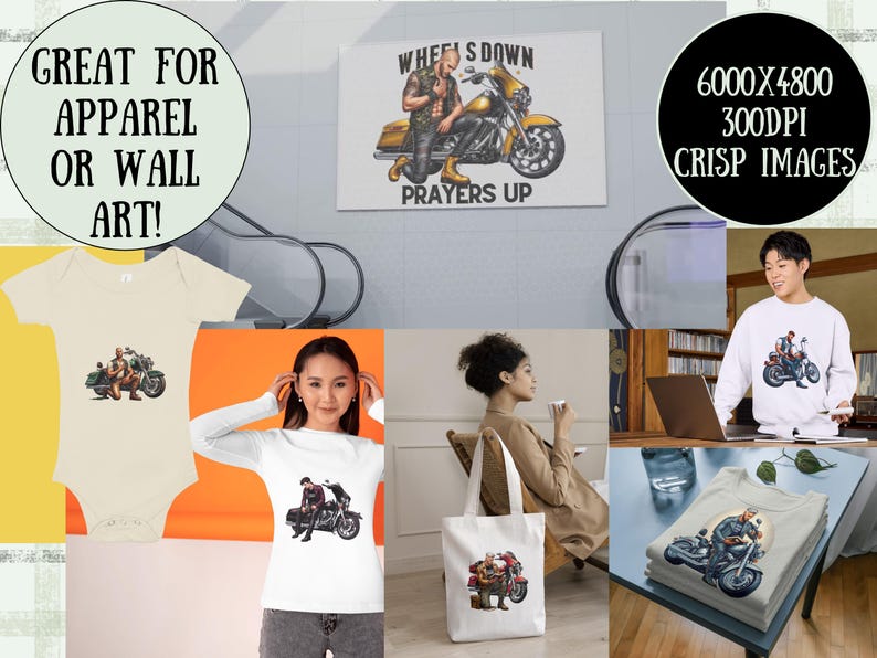Biker Men Clipart Spiritual Motorcycle Prayer Bundle Worship PNG Faith ...