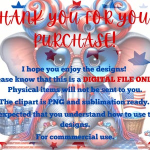 4th of July Baby Elephant With Popsicles Clipart, Cute Patriotic ...