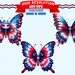 4th of July Cute Butterfly Insect With Patriotic Tie-dye Wings Clipart ...