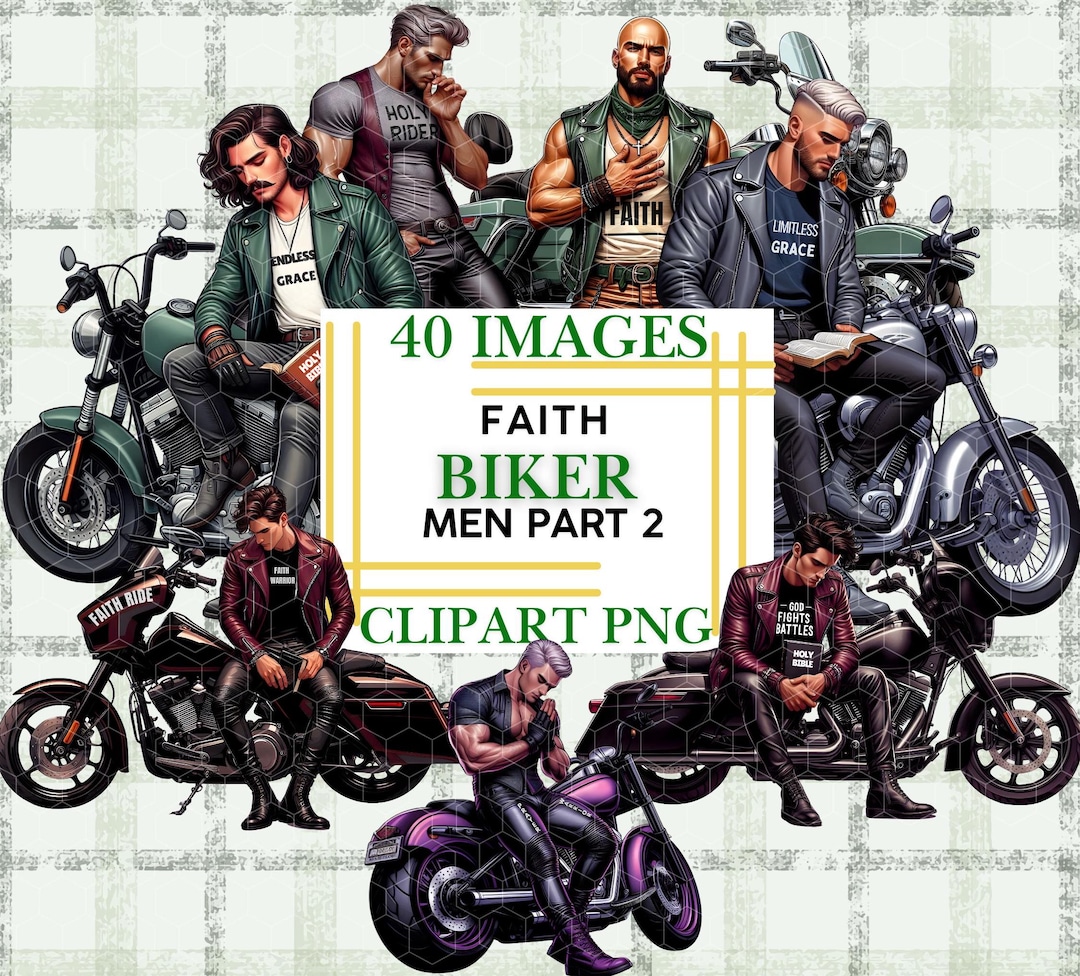 Biker Clipart Bundle Spiritual Motorcycle Prayer Worship PNG Faith ...