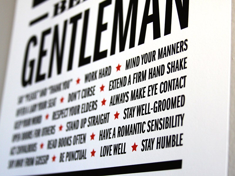 Gentleman Rules Print - 11x17 - Etsy