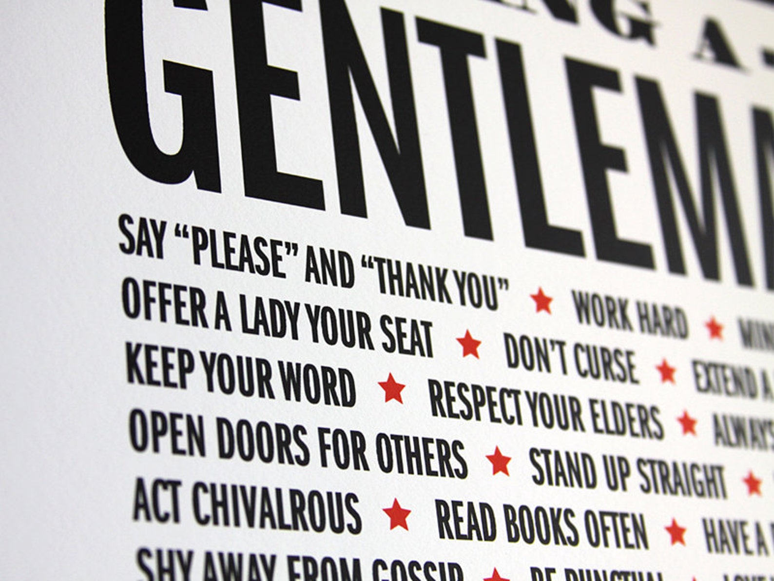 Gentleman Rules Print - 11x17 - Etsy