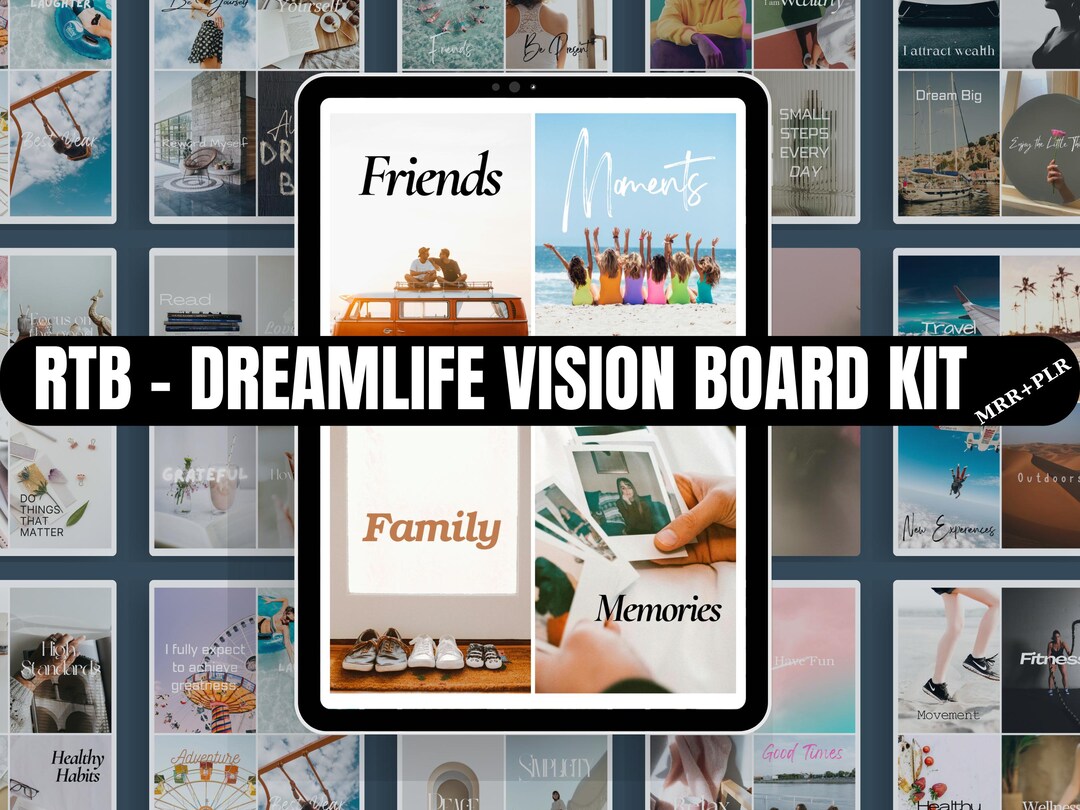 RTB - Dreamlife Vision Board Kit | MRR + PLR | Manifestation Planner - Etsy