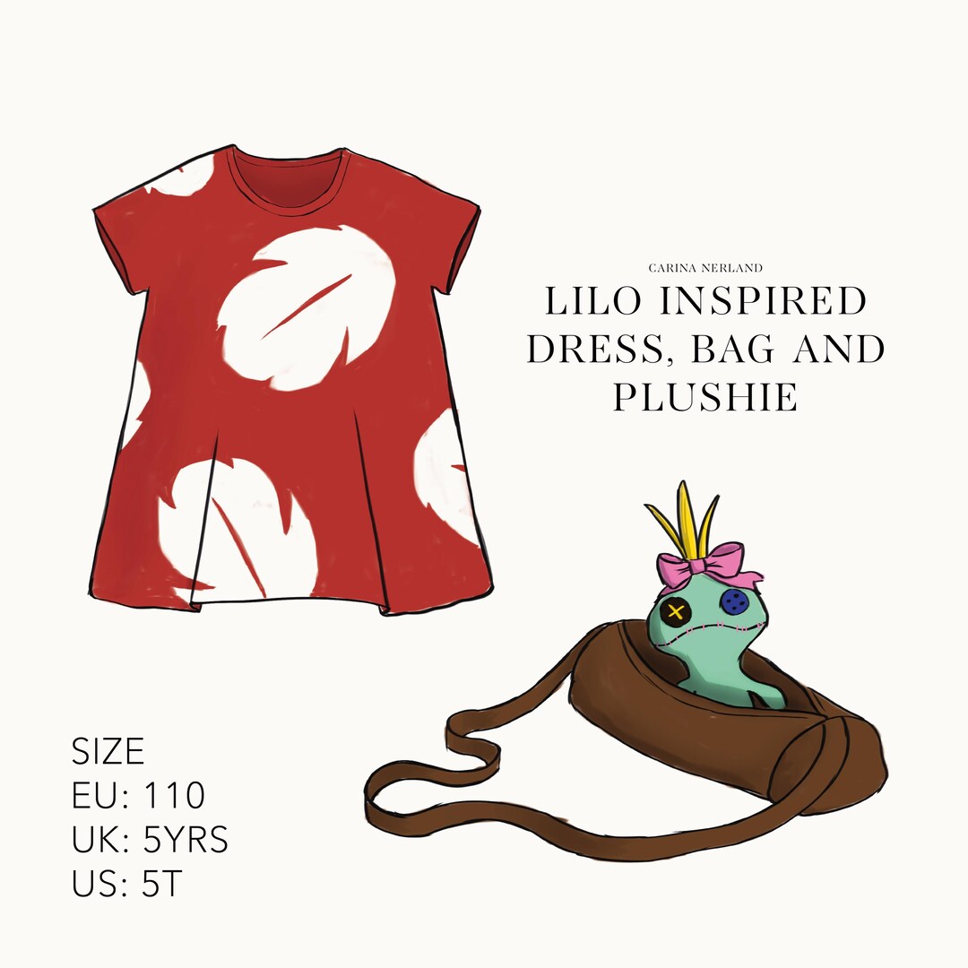 Lilo Inspired Costume Sewing Pattern and Instructions Including Dress ...