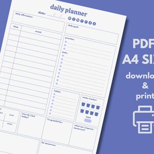 Daily Planner Digital Download – Printable Daily To-do List, Undated ...